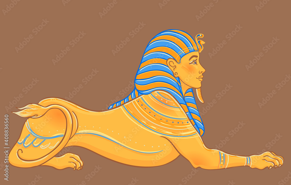 Sphinx, Egyptian mythical creature with head of human, body of lion and ...