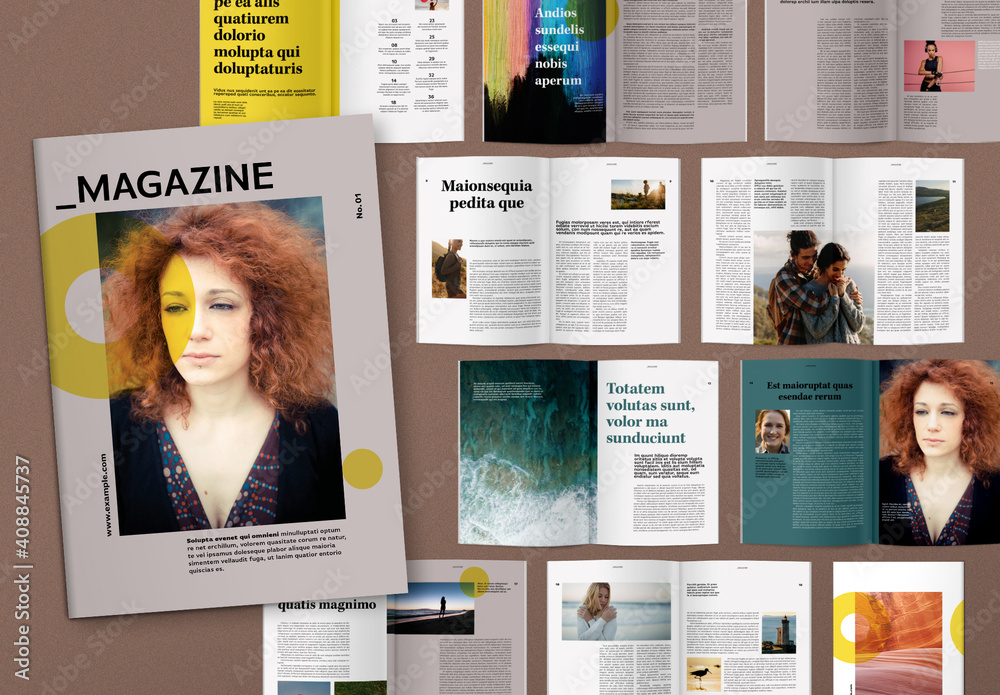 Modern Magazine Layout Stock Template | Adobe Stock