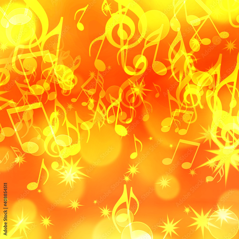 background with music notes and stars Stock Illustration | Adobe Stock