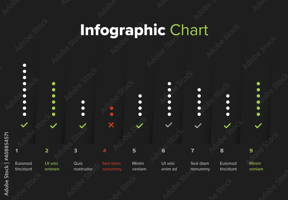 Infographic Chart Layout with Dotted Graphs Stock Template | Adobe Stock