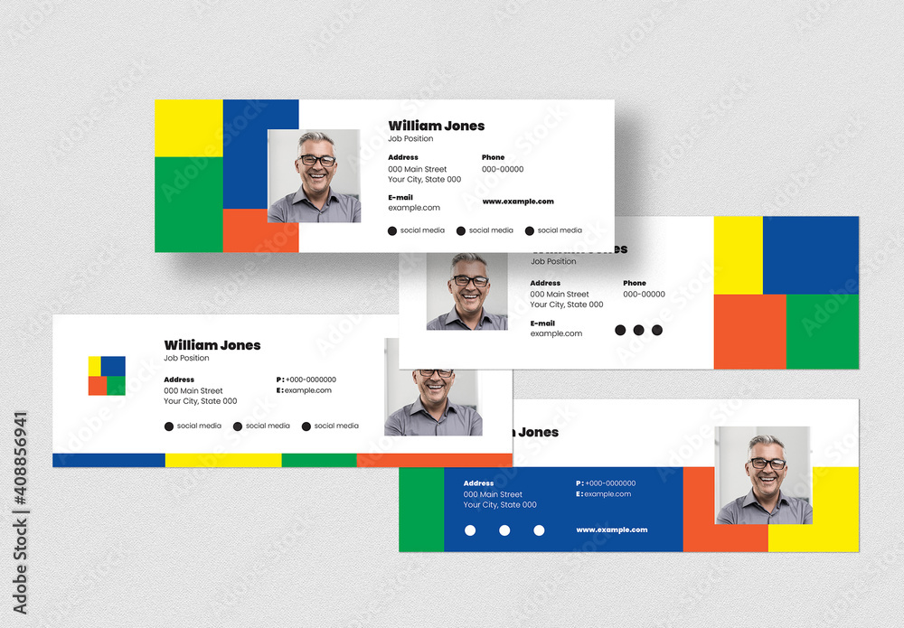 Corporate Email Signature Layout Stock Template | Adobe Stock