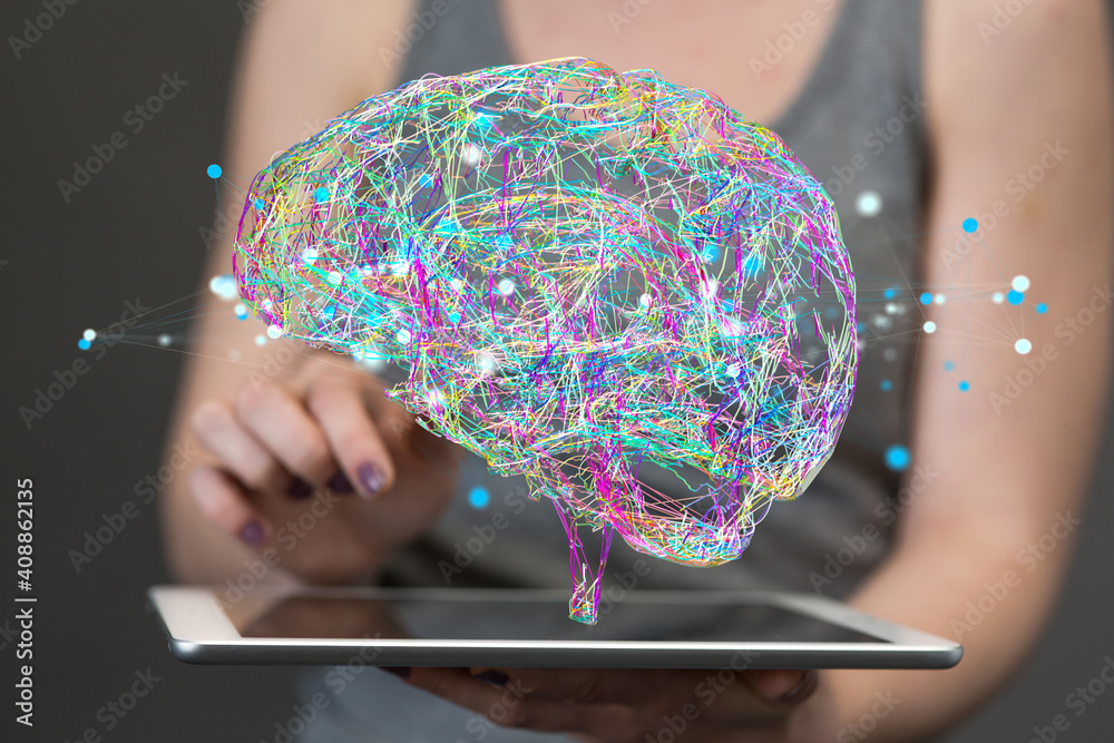brain intelligence ai digtal 3d artificial intelligence Stock Photo ...