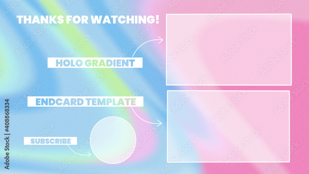 Holo Gradient Endcards Stock Template | Adobe Stock