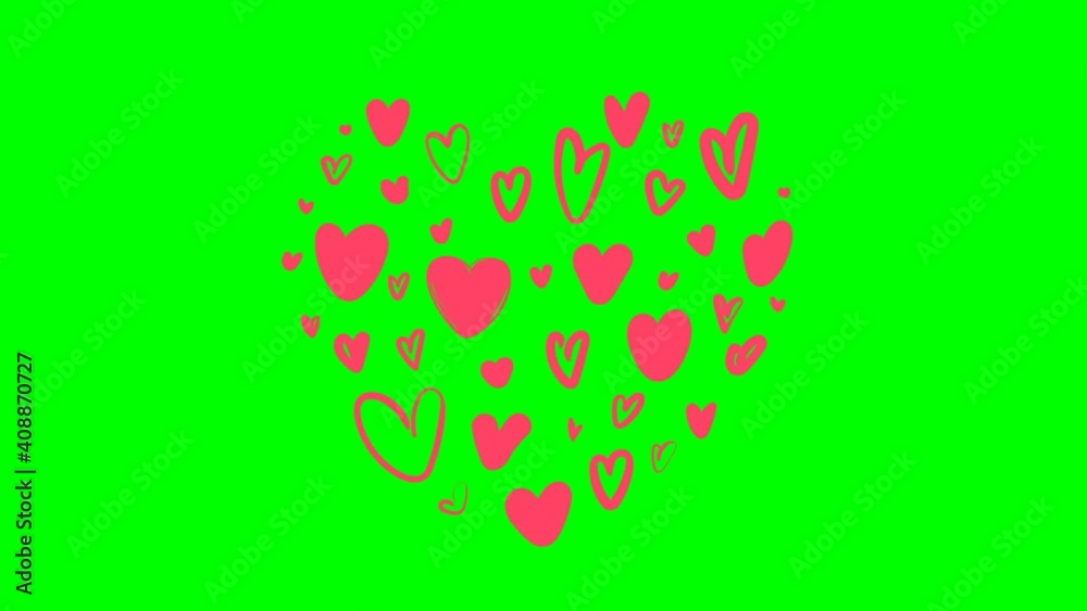 heart, many hearts . Animated pattern. Background of hearts, canvas ...