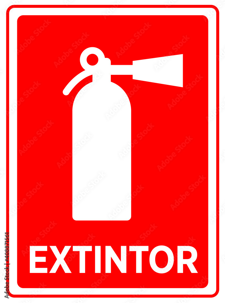 extintor fuego o incendio español Stock Vector | Adobe Stock