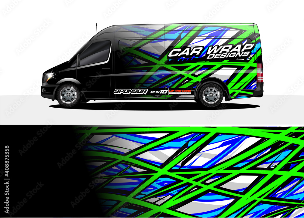 vehicle graphic kit vector. Modern abstract background for car wrap ...