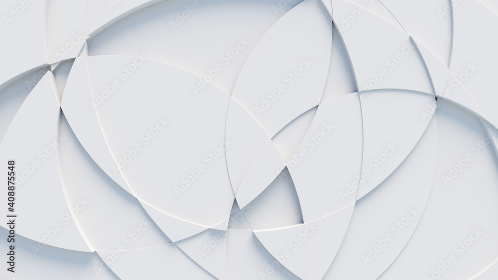 White tech background, with a geometric 3D structure. Clean, minimal ...