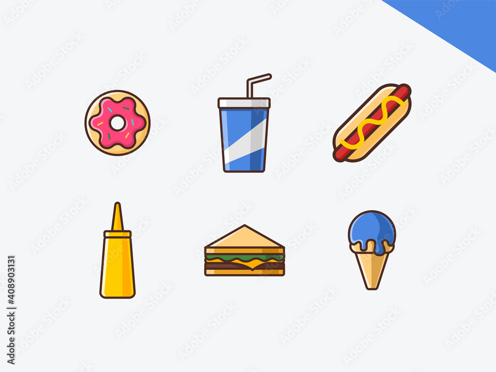 Icon Illustration of Fast Food Icon Set v2 - Minimalist Icon ...