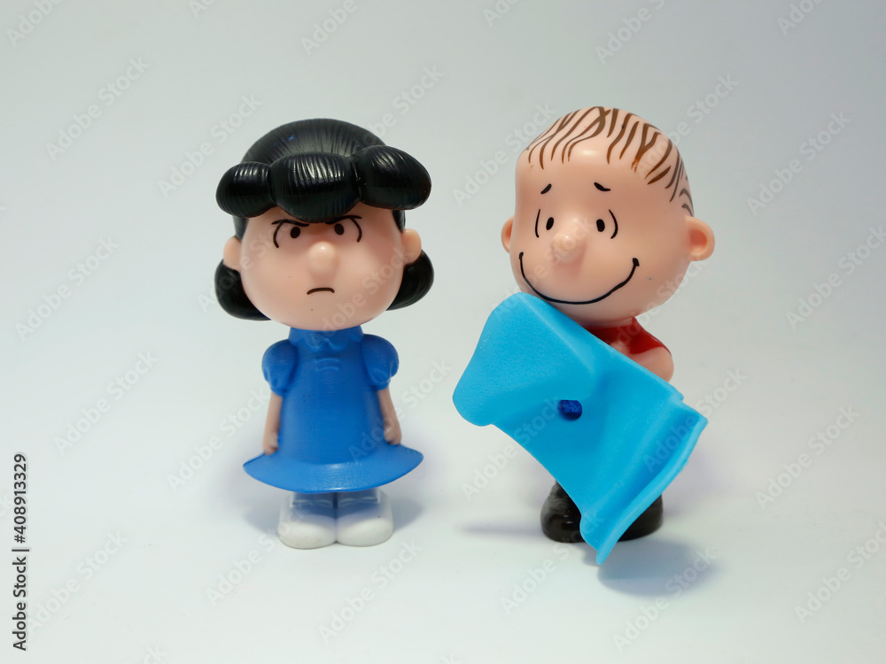 Brothers Lucy and Linus van Pelt friends of Charlie Brown and Snoopy ...