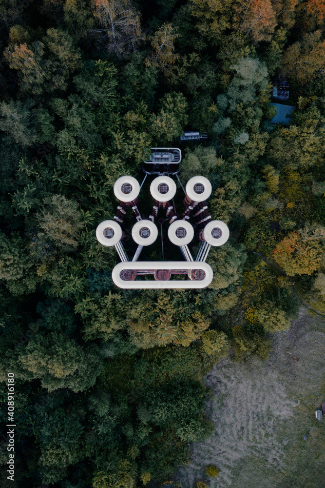 Abandoned power transformer that looks like a sad robot's face from ...