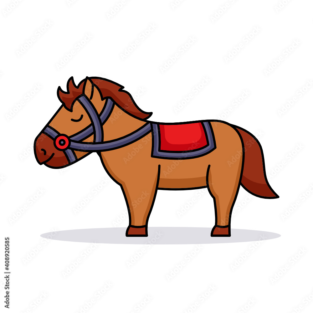 Cute baby racing horse logo mascot Stock Vector | Adobe Stock