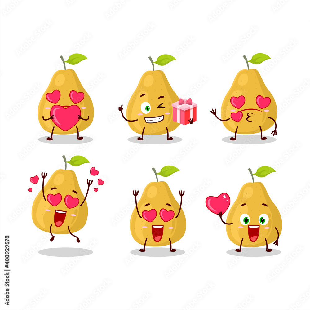 Pomelo cartoon character with love cute emoticon Stock Vector | Adobe Stock