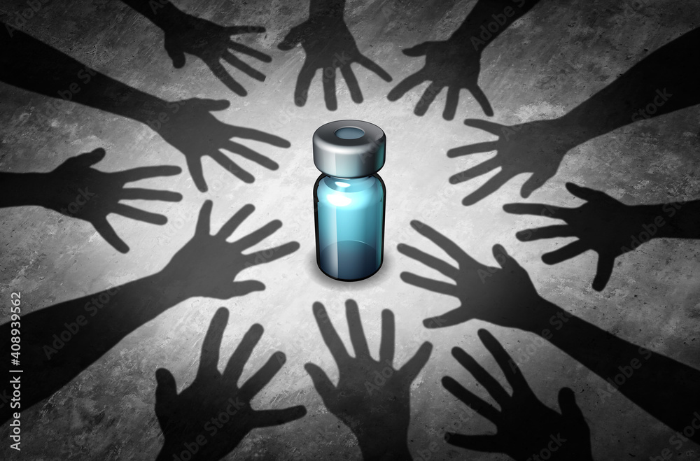 Vaccine demand and global vaccination distribution concept as a ...