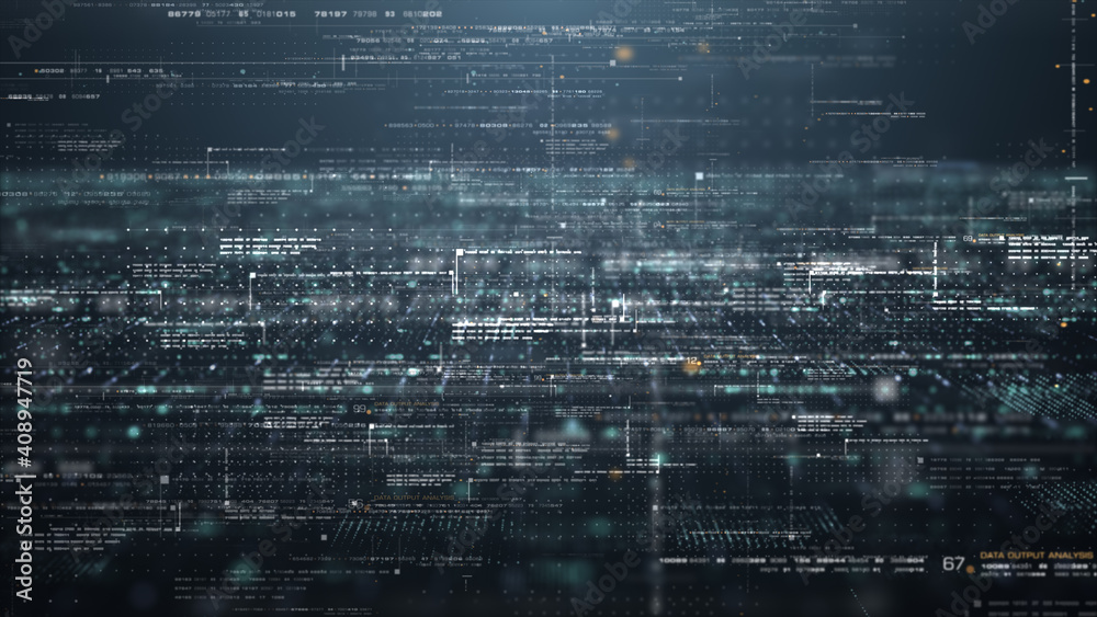 Futuristic simulation of 5G network concept, artificial intelligence ...