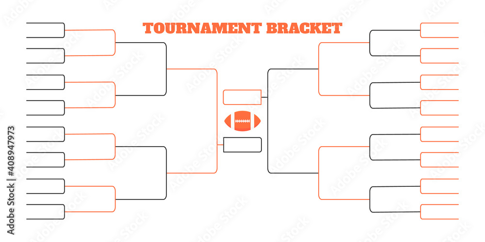 32 american football team tournament bracket championship template flat ...