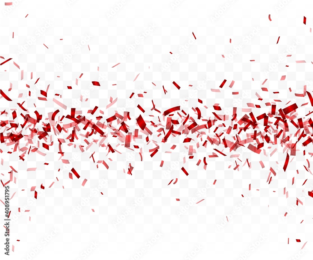 Red confetti , isolated on transparent background Stock Vector | Adobe ...