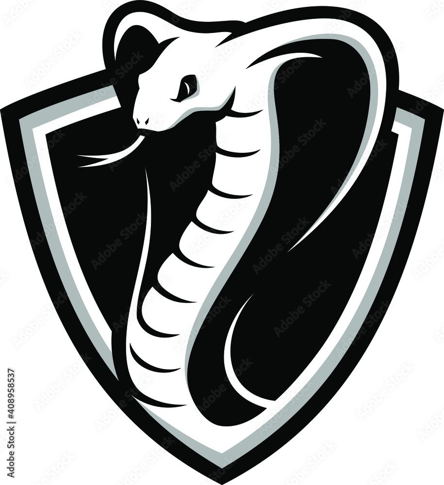 Cobra Snake in the Shield (Shield Shape Logo Design) Stock Vector ...