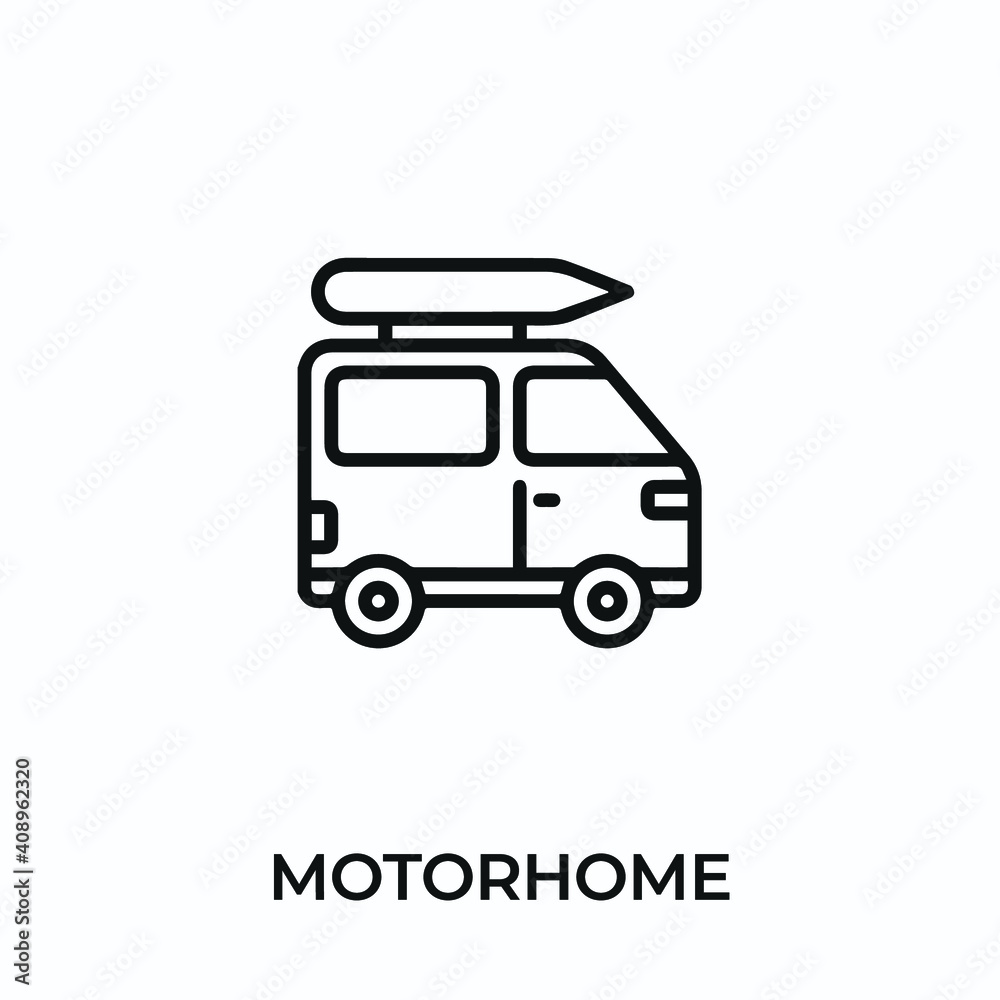 motorhome icon vector. mobile home sign symbol for modern design ...