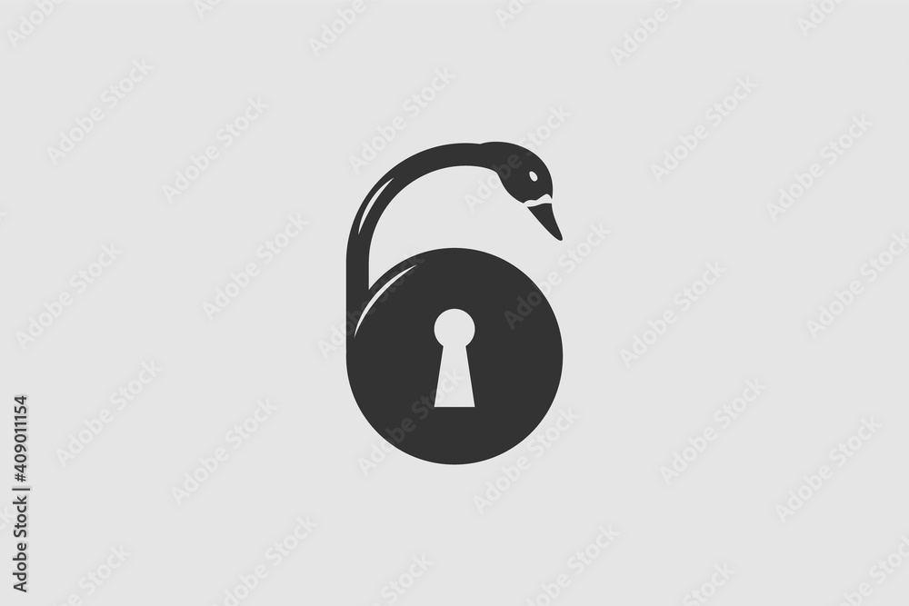 Swan Locks Security Logo, swan logo, locks logo, security logo, brand ...