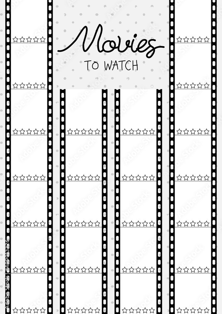 Printable A4 paper sheet with cine-film on polka dot background ...