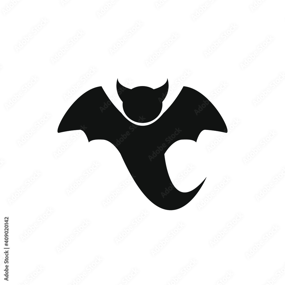 Bat logo in a flat, isolated and trendy style. Bat Logo background for ...