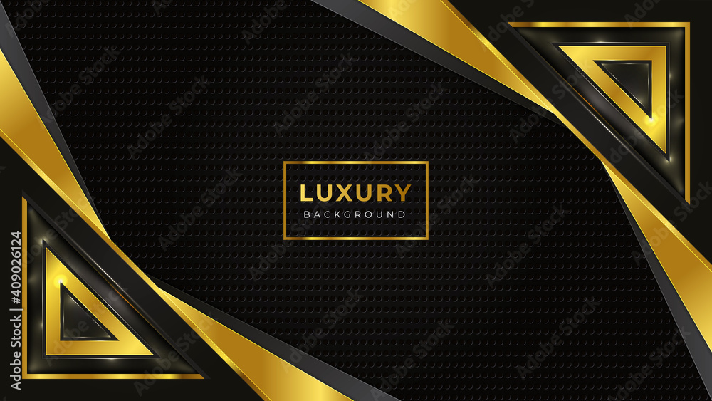 Golden luxury background template with golden pattern Stock Vector ...