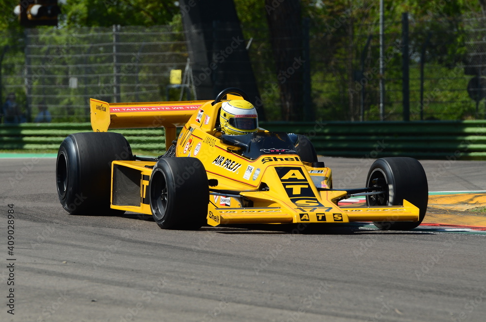 21 April 2018: Unknown driver in action with historic 1978 F1 car ATS ...