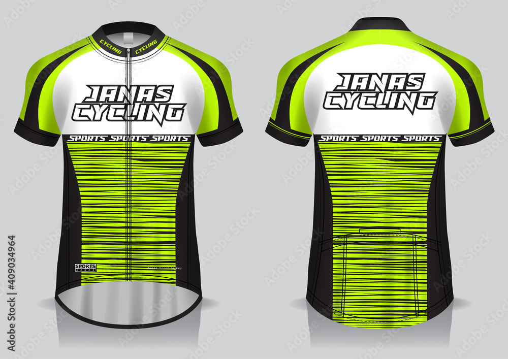 Jersey cycling template design uniform front and back view Stock Vector ...