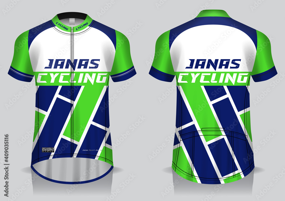 Jersey cycling template design uniform front and back view Stock Vector ...