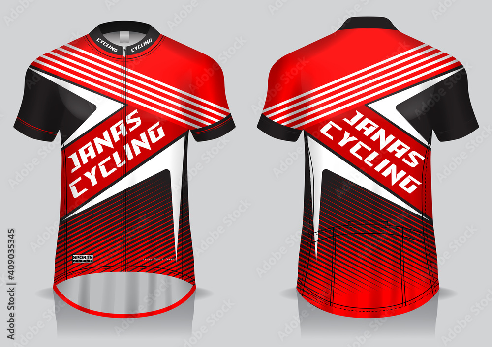Jersey cycling template design uniform front and back view Stock Vector ...
