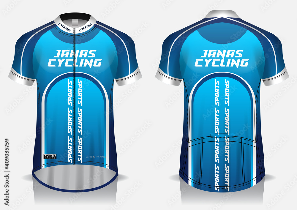 Jersey cycling template design uniform front and back view Stock Vector ...