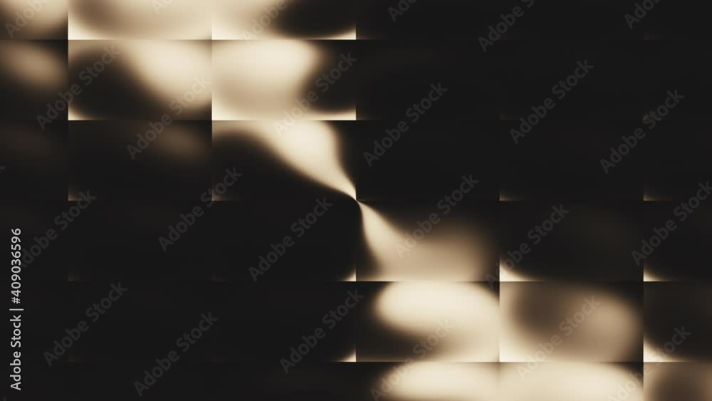 Shadow animation on 3d rendered metallic tiles. Color gradient visuals ...