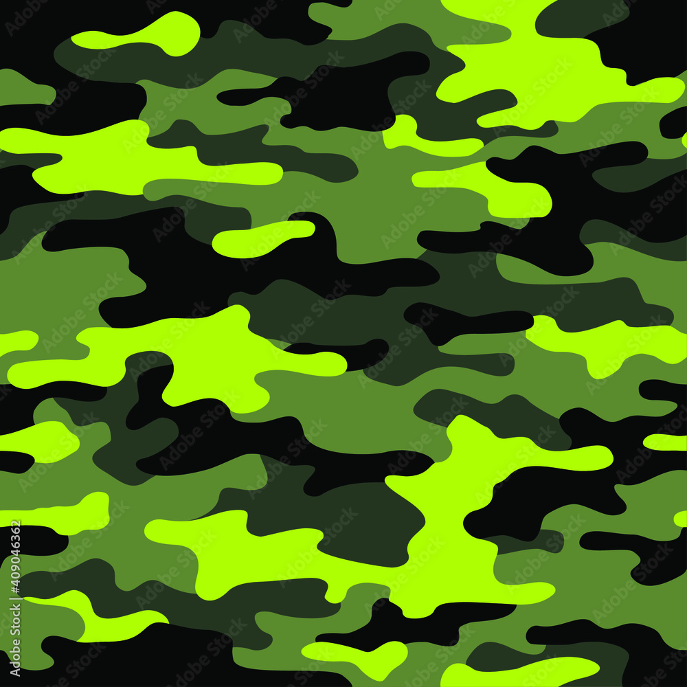 Camouflage texture seamless pattern. Abstract modern military camo ...