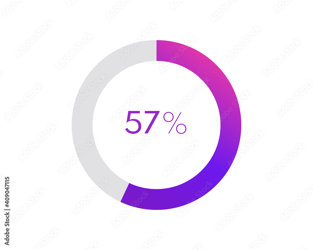 57 percent pie chart. Circle diagram business illustration, Percentage ...