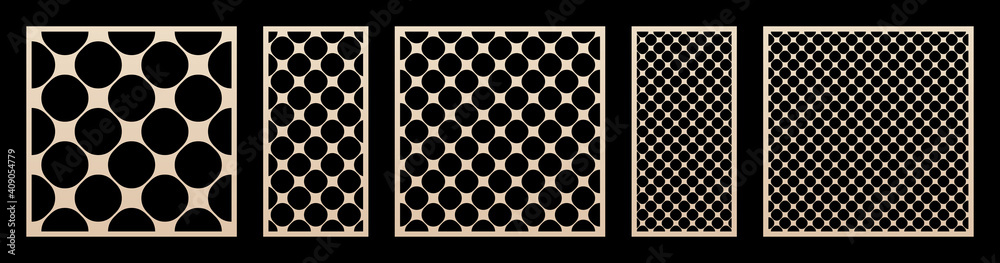 Laser cut pattern big set. Vector design with modern geometric ornament ...