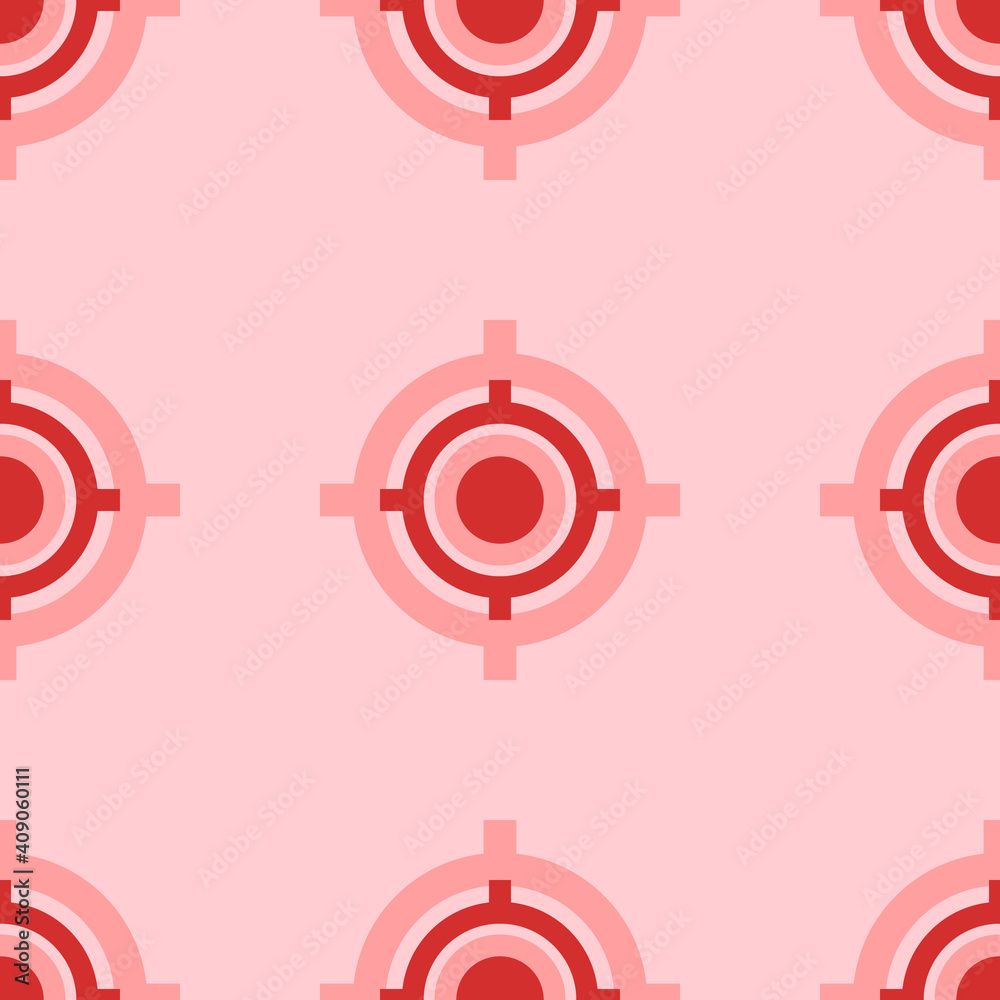 Seamless pattern of large isolated red crosshair symbols. The elements ...