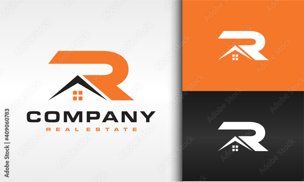 letter R house logo Stock Vector | Adobe Stock