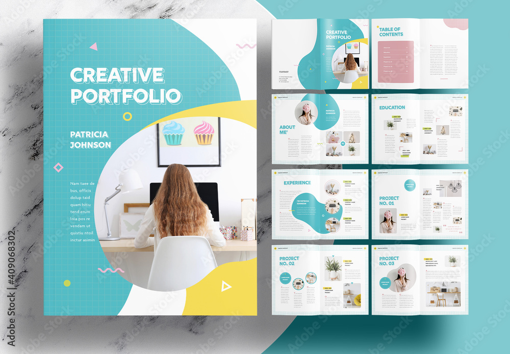 Green Portfolio Layout Stock Template | Adobe Stock