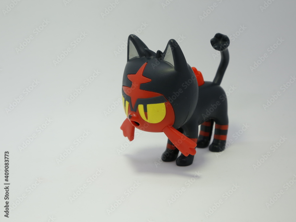 Pokemon cat litten. Toy. Movie character. Comic. isolated white. Stock ...