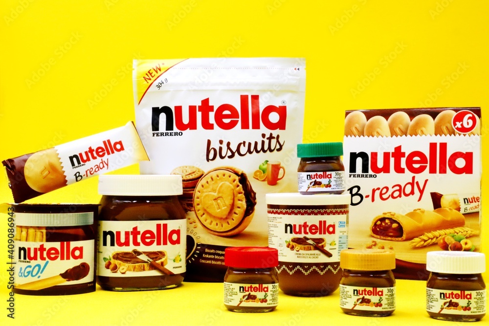 NUTELLA, Hazelnut Spread with Cocoa. Nutella is a brand of products ...
