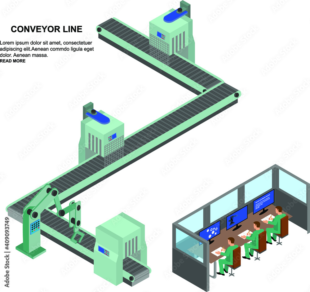 Automated Factory Assembly Line With Robotic Arm And Conveyor Belt Controlled Manufacturing