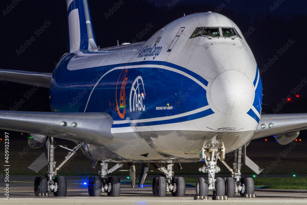 Air Bridge Cargo Boeing 747-400 freighter sitting on the ramp Stock ...