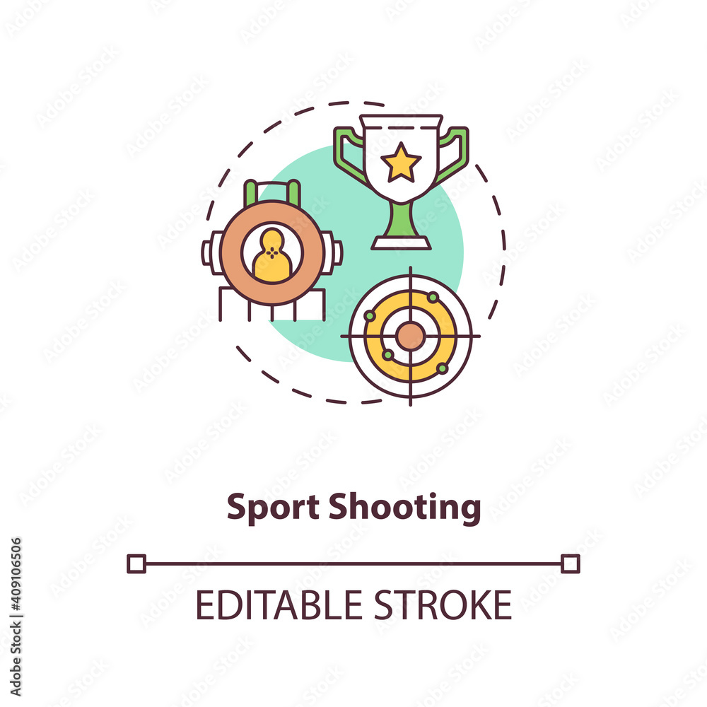 Sport shooting concept icon. Marksmanship competition. Championship at ...