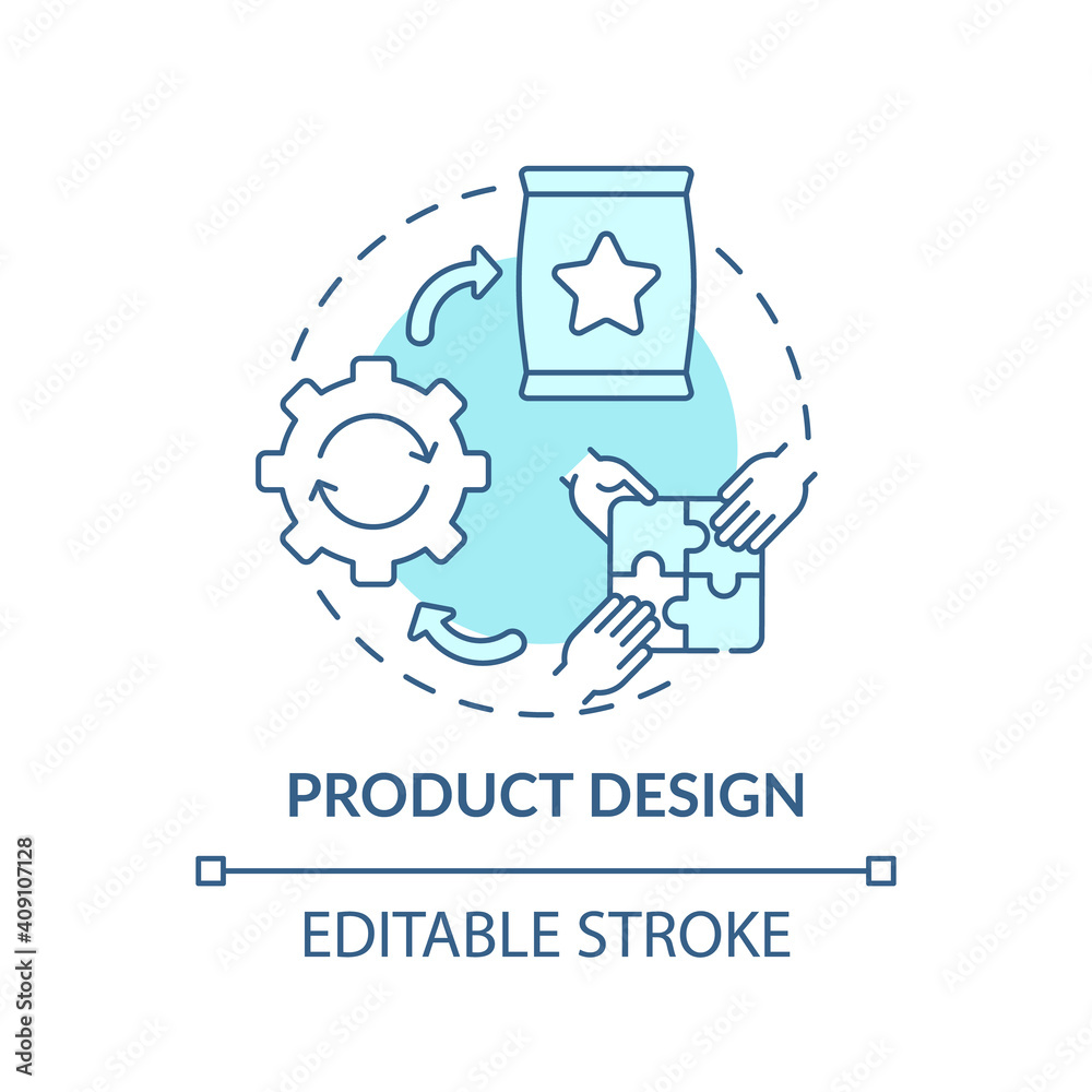 Product design concept icon. Co-design field idea thin line ...
