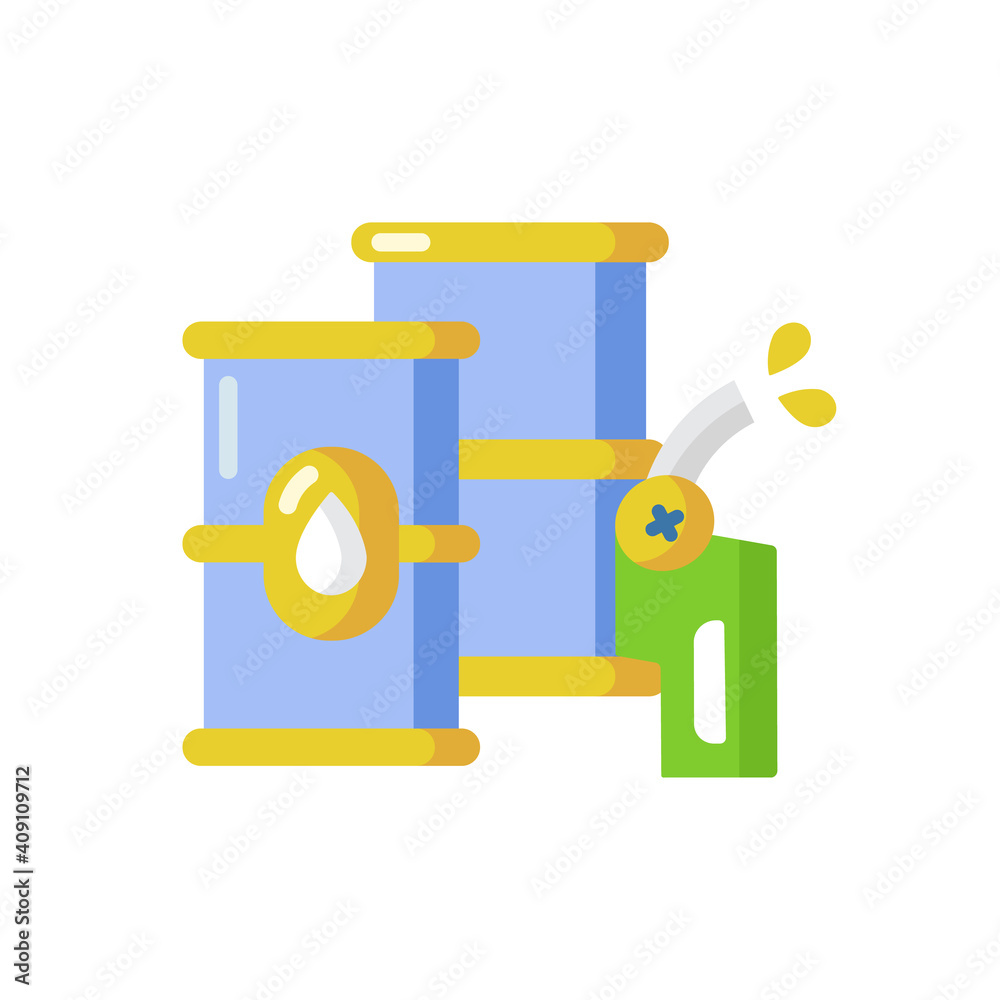 Petroleum vector flat color icon. Petrochemical industry, petrol ...