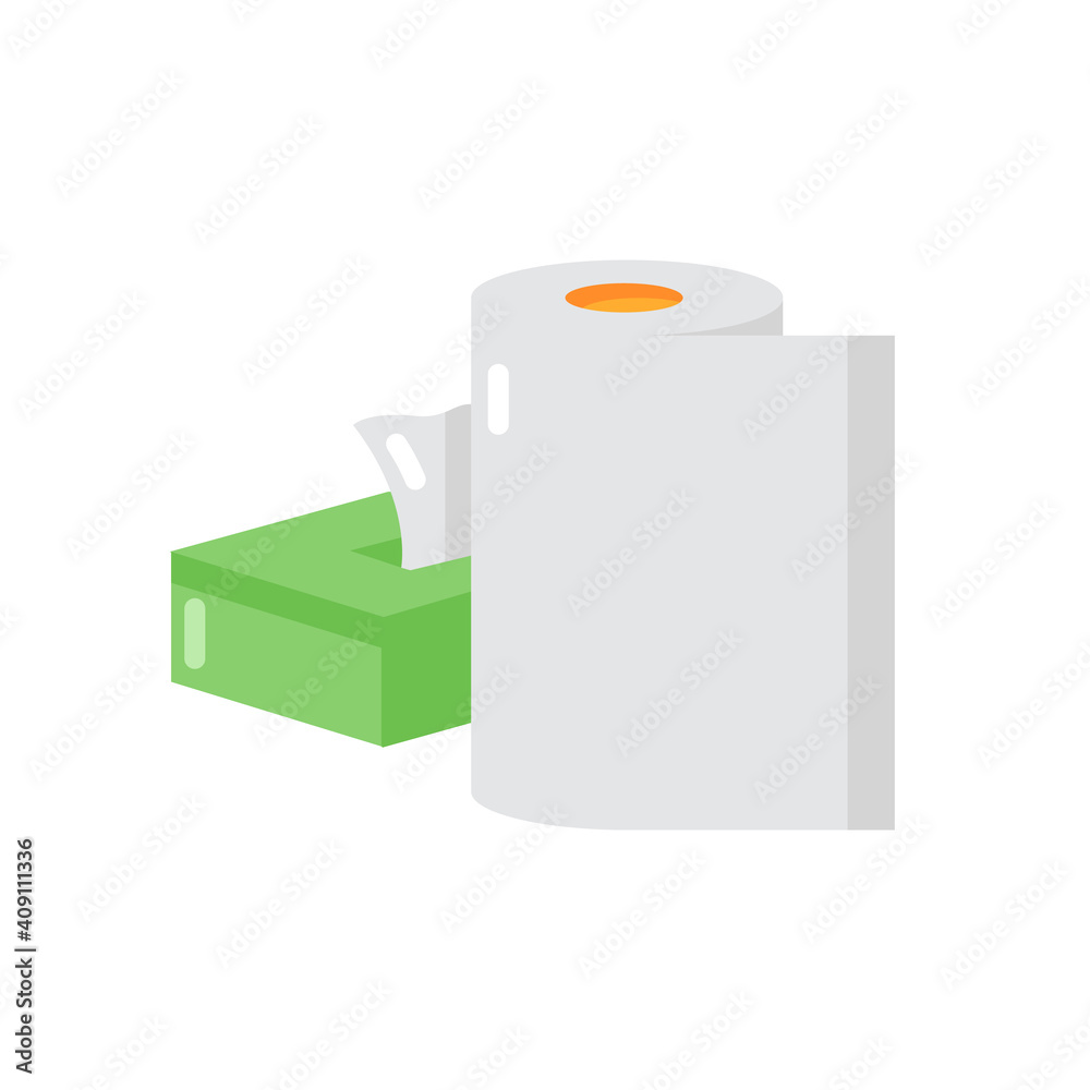 Paper products vector flat color icon. Disposable tissues. Toiletries ...