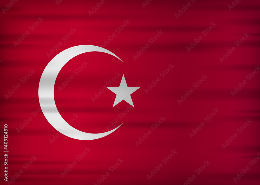 Turkey flag realistic flag. Made in Turkey. Vector illustration. Stock ...