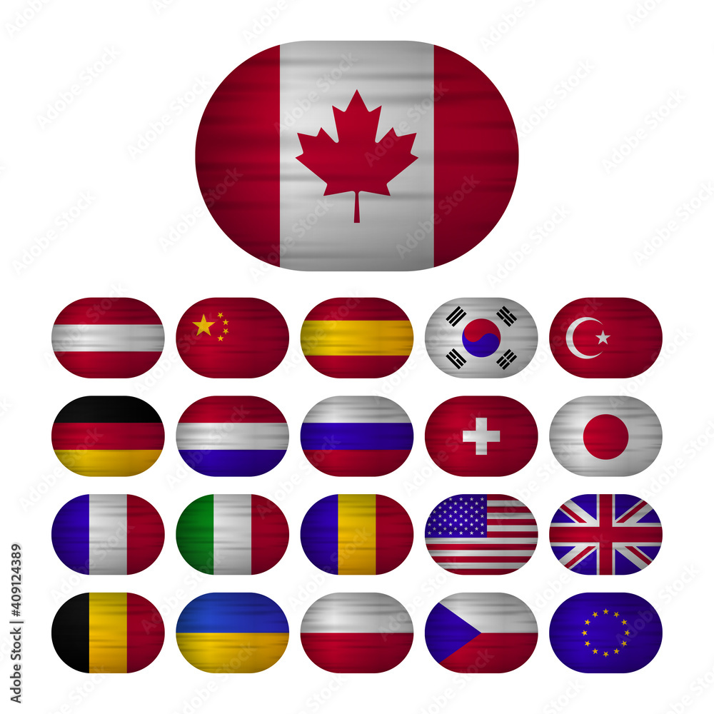 European flags realistic flags collection. Made in European. Vector ...