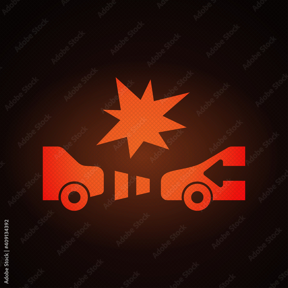 Lane keeping assist system warning light sign on car dashboard vector ...