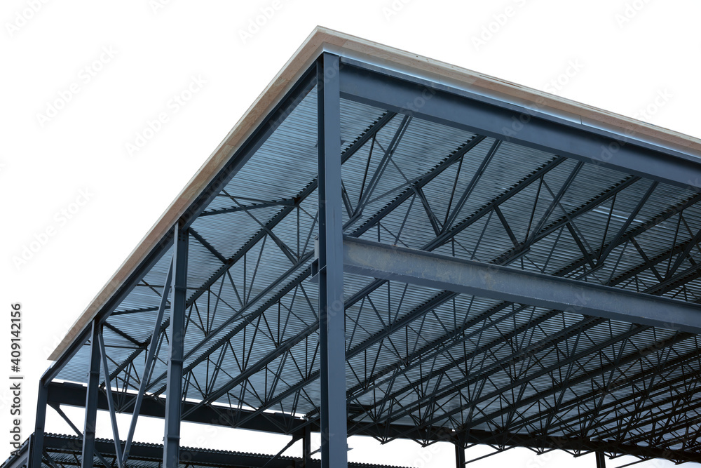 metal structure construction site industry steel beams Stock Photo ...